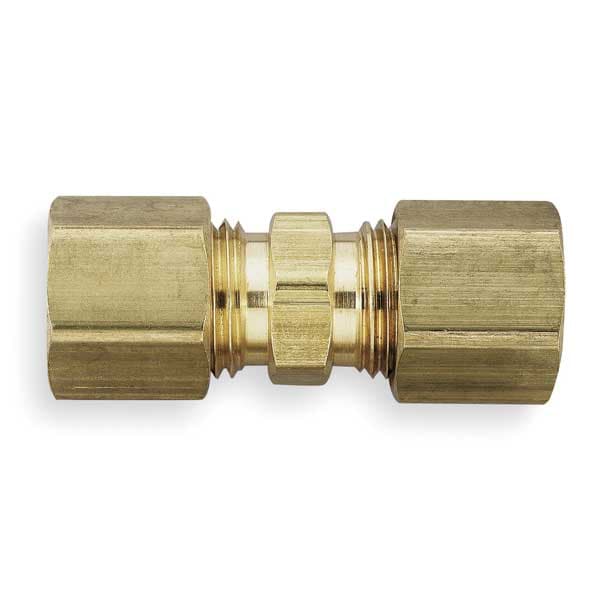 Parker 1/4" Compression Brass Union 10PK, Max. Pressure: 300 psi 62C-4 ...