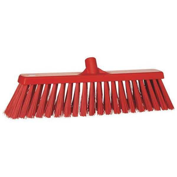 Vikan 19 in Sweep Face Broom Head, Stiff, Synthetic, Red 29204 | Zoro