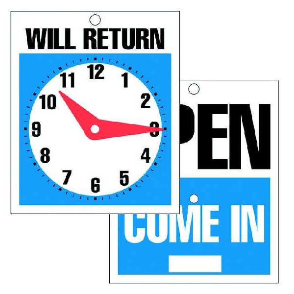 Cosco Open/Will Return Sign, 6" Height, 5" Width, Plastic, Rectangle ...