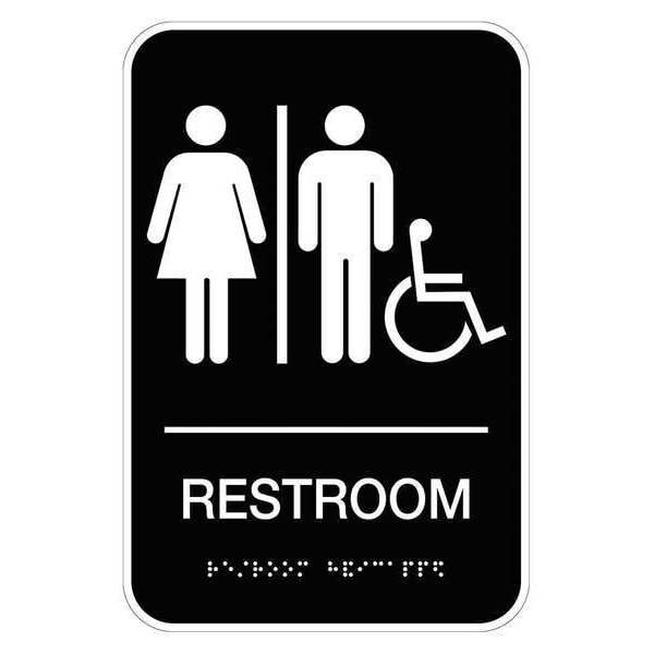 Cosco No Header, Restroom, 6 in W x 9 in H, Vertical Rectangle, Vinyl ...