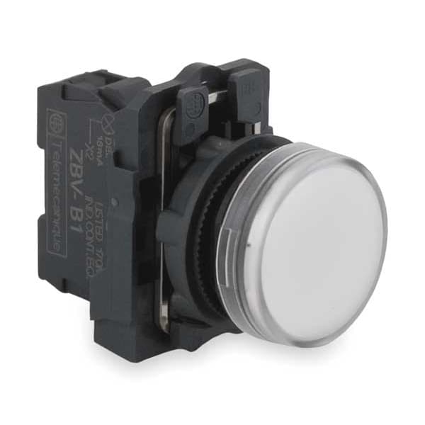Schneider Electric Pilot Light, LED, White, 22mm, 110-120VAC XB5AVG1 | Zoro