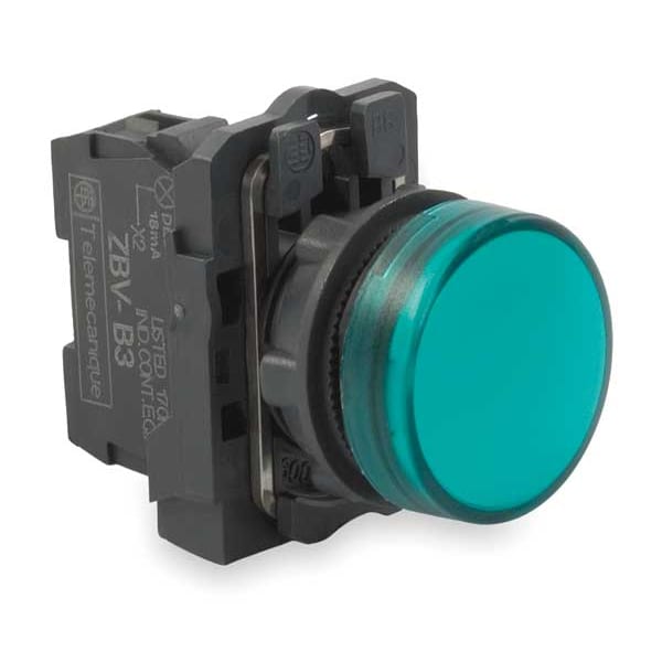 Schneider Electric Pilot Light,LED,Green,22mm,24VAC/DC (XB5AVB3) | Zoro