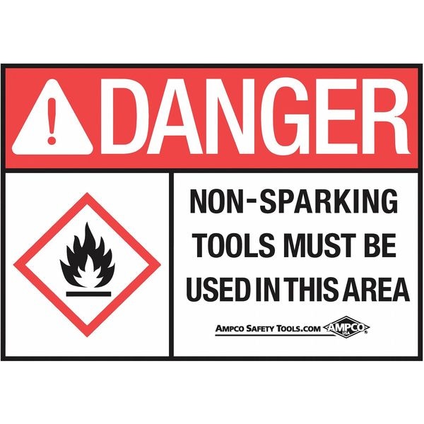 Ampco Safety Tools Danger Sign, 14" Height, 10" Width, English DANGER ...