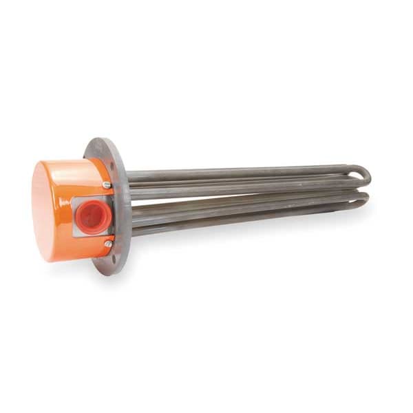 Tempco Flanged Immersion Heater, 21-9/16 In. L TFP02655 | Zoro