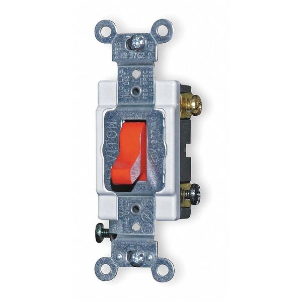 Leviton Toggle Switch Rd 3-Way Toggle Switch 20A-120/277Vac 1223-SR | Zoro