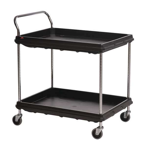 Metro Utility Cart with Deep Lipped Plastic Shelves, Polymer, Raised, 2 ...