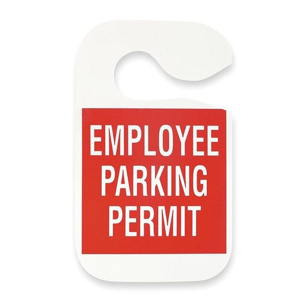 Zoro Select Employee Parking Permit, Red, PK5 2XKE7 | Zoro