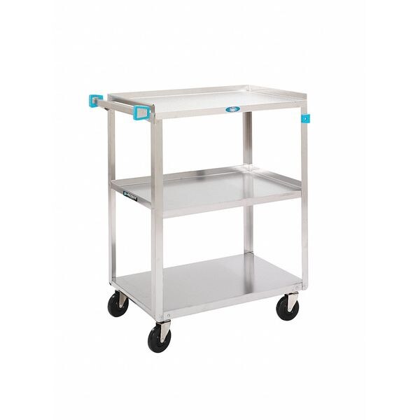 Zoro Select Welded Utility Cart, Stainless Steel, 3 Shelves, 300 lb ...