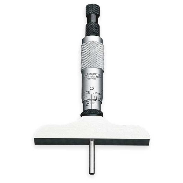 Starrett Depth Micrometer, 0 to 6" 445BZ-6RL | Zoro