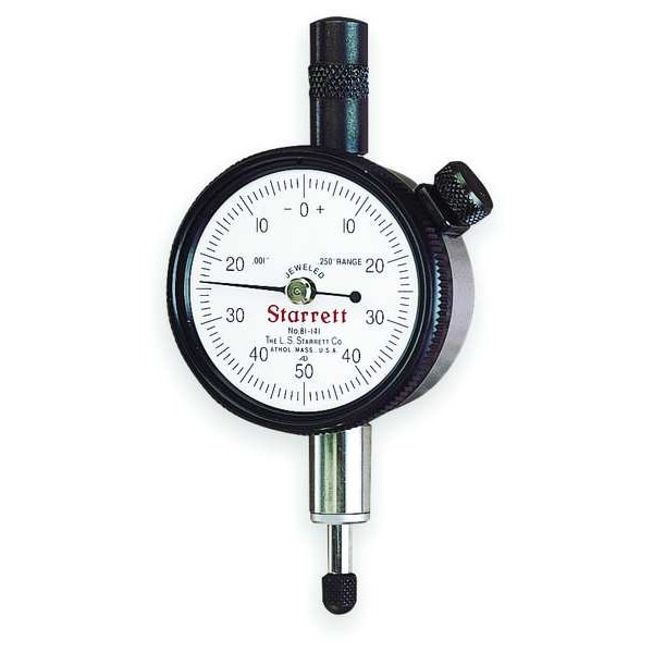Starrett Dial Indicator, 0 to 0.250 In, 0-50-0 81-141J | Zoro