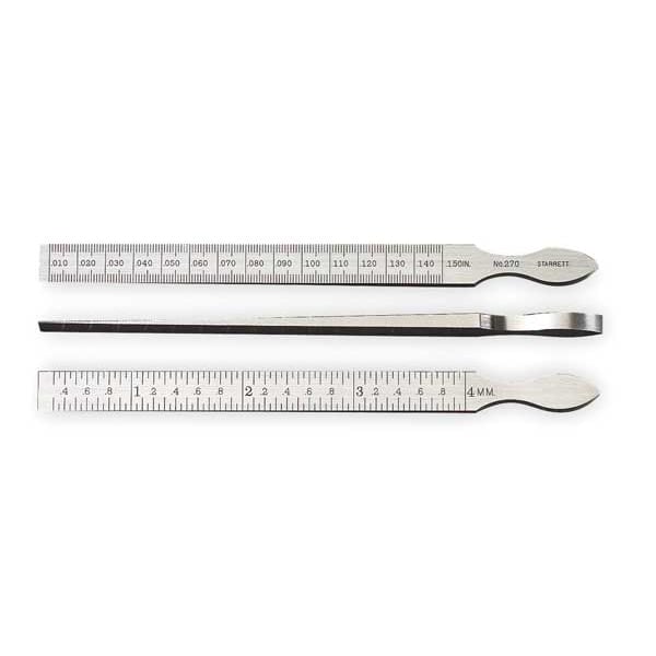 Starrett Taper Gage, 0.010-0.150 In, 6 1/4 In L 270 | Zoro