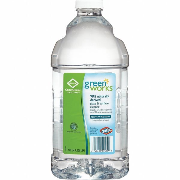 Green Works Liquid Glass Cleaner, 64 oz., Green, Unscented, Bottle, 6 ...