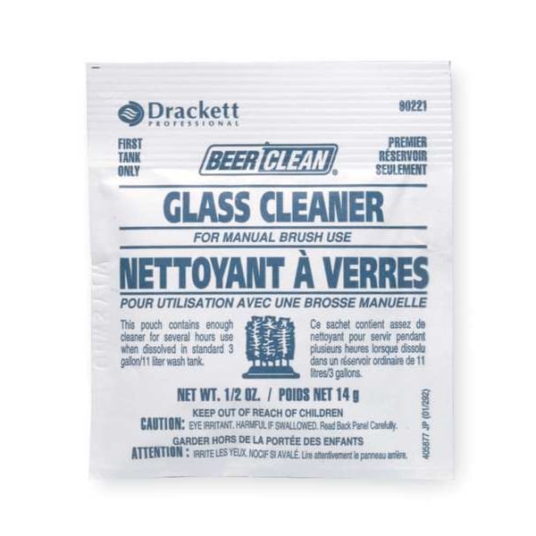 Beer Clean Powder Glass Cleaner, 0.50 oz., White, Unscented, Foil Pack ...
