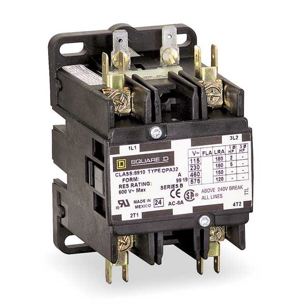 Square D Definite Purpose Magnetic Contactor, 208V-240V AC, 2 P, Non ...