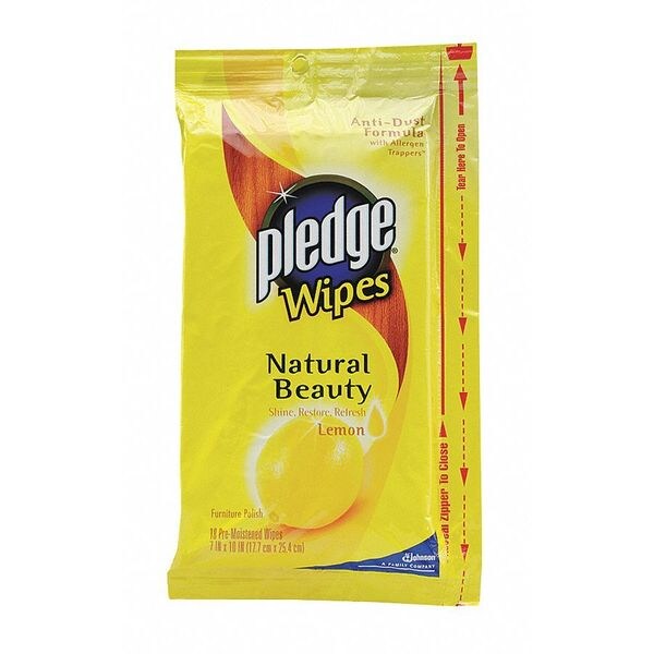 Pledge Furniture Polish, PK 216 Pledge Lemon Wipes | Zoro