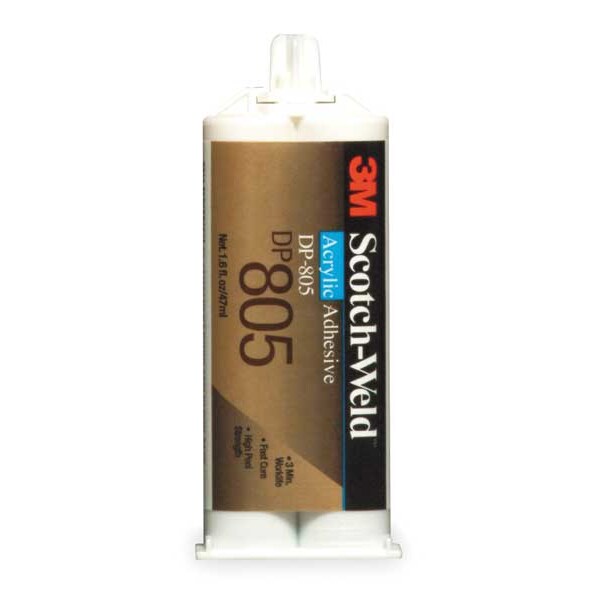 3M Acrylic Adhesive, DP805 Series, Pale Yellow, Cartridge, 12 PK, 1:1 ...