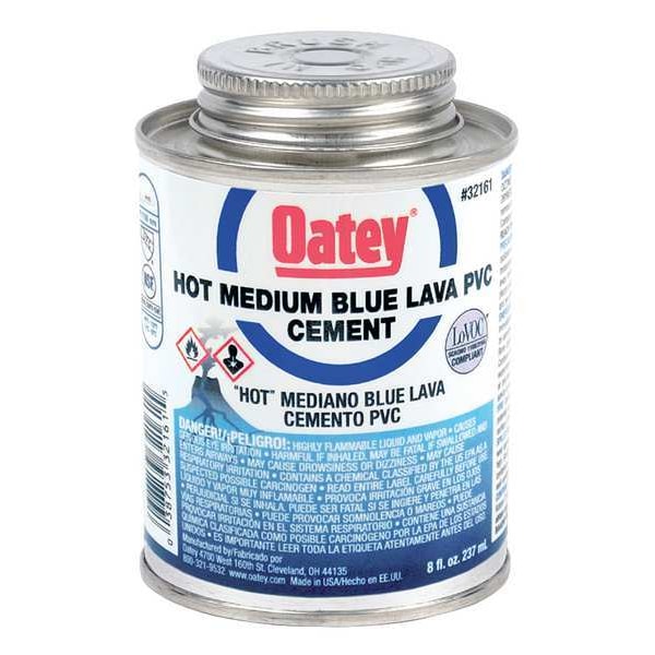 Oatey Blue Lava Hot PVC Cement, 8 oz., Low VOC 32161 | Zoro