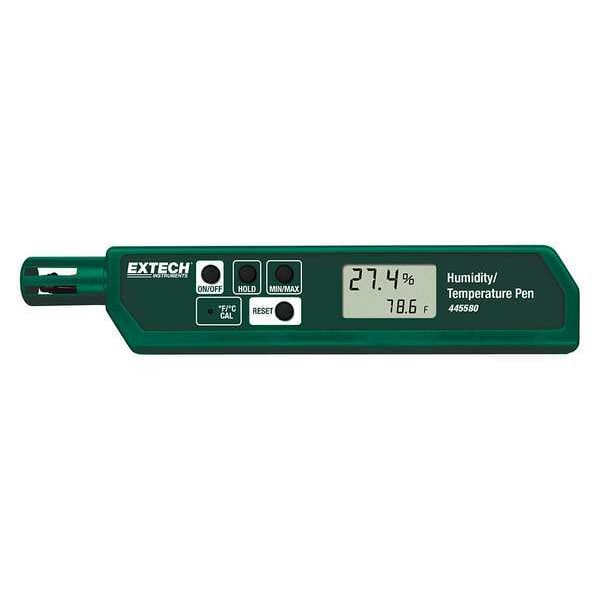 Extech Hygro-Thermometer, Pen, Humidity/Temp 445580-NIST | Zoro