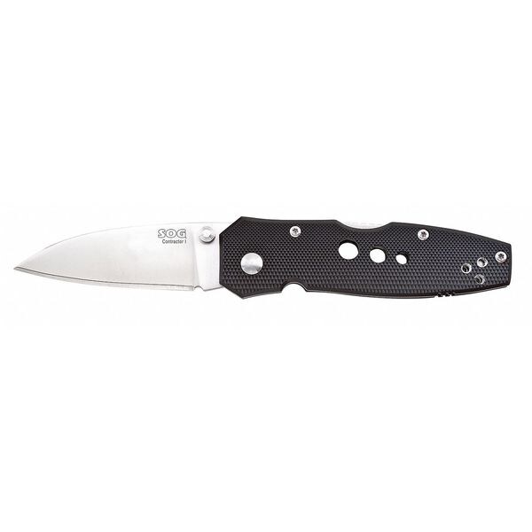 Sog Folding Knife, Drop Point, Satin, 2-5/8 In EL10-CP | Zoro