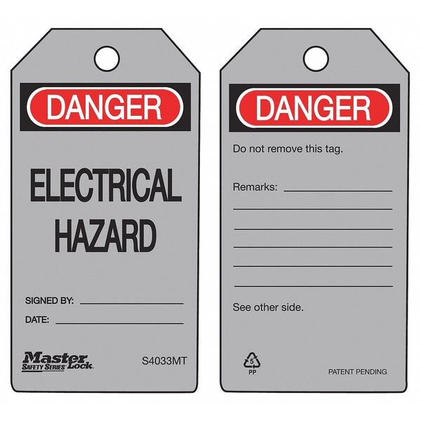 Master Lock Metal Detectable Danger Tag, PK6 S4033MT | Zoro