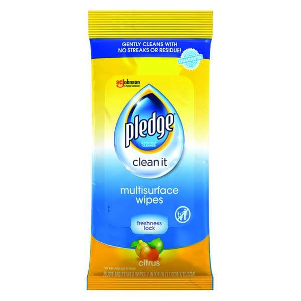 Pledge Multipurpose Cleaning Wipes, 7" x 10", 25 Wipes, PK12 336274 | Zoro