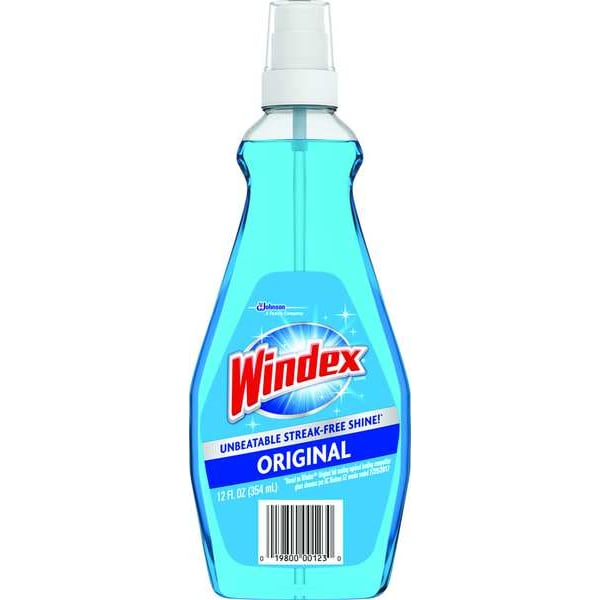 Windex Liquid Glass and Surface Cleaner, 12 oz., Blue, Unscented ...