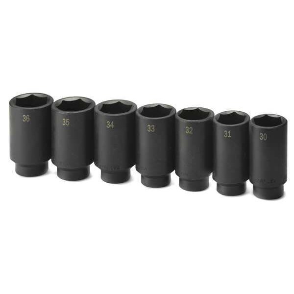 Sk Professional Tools 1/2" Drive Impact Socket Set, Metric, 7 pcs 4007 ...
