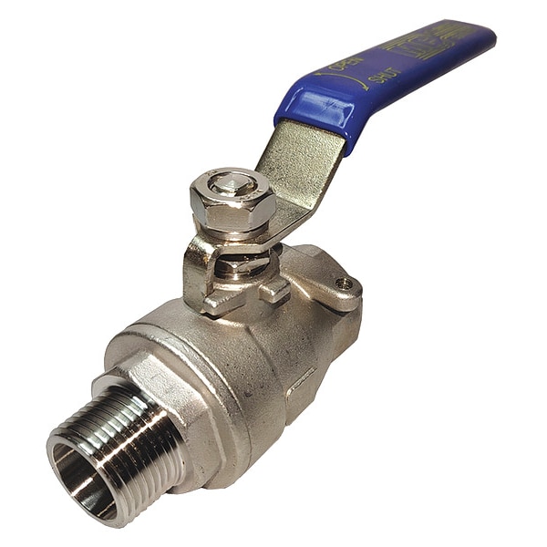 Zoro Select 1/4" FNPT x MNPT Stainless Steel Ball Valve Inline G-SSVM ...
