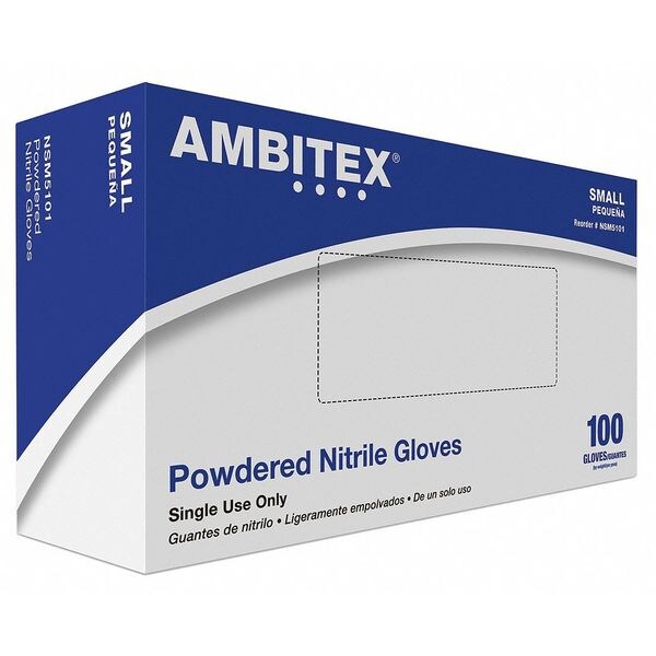 AMBITEX Blue, 3 mil, Powdered, Textured Gloves, - NSM5101