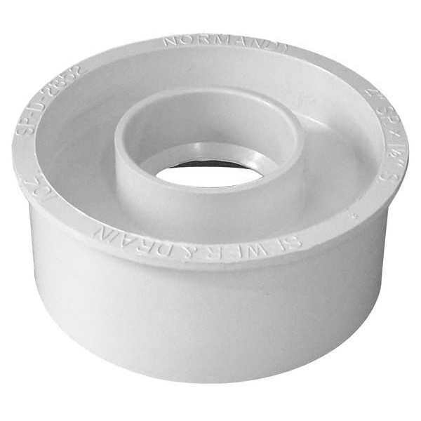 Zoro Select PVC Adapter Bushing, Sewer Spigot x Hub, 4 in x 1 1/2 in ...