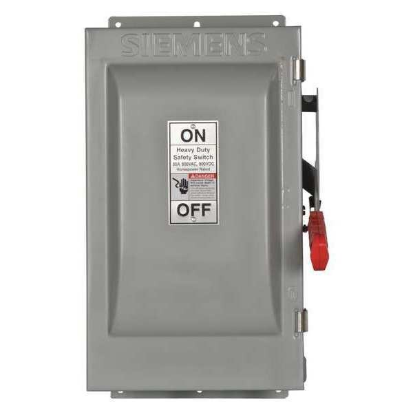 Siemens Nonfusible Safety Switch, Heavy Duty, 600V AC, 3PST, 60 A, NEMA ...