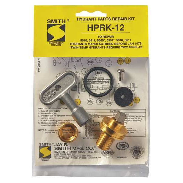 Jay R. Smith Manufacturing Hydrant Repair Kit HPRK-12 | Zoro