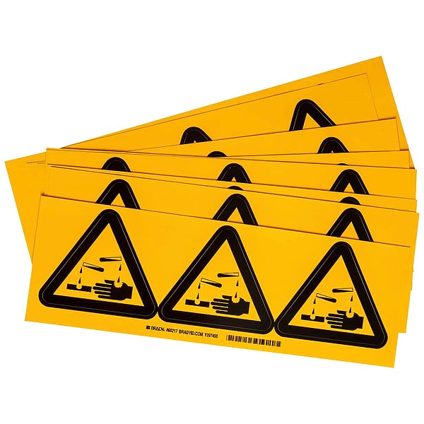 Brady Warning Labels, 4inHx4inW, Vinyl, PK10, 60217 60217 | Zoro