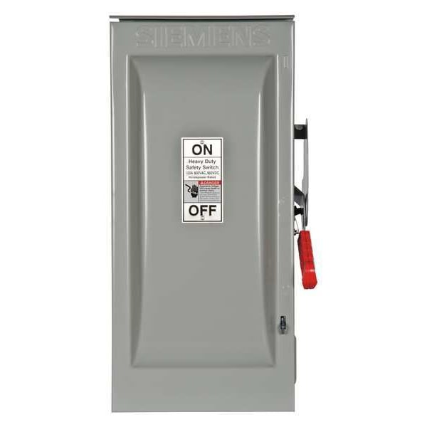 Siemens Nonfusible Safety Switch, Heavy Duty, 600V AC, 2PST, 100 A ...