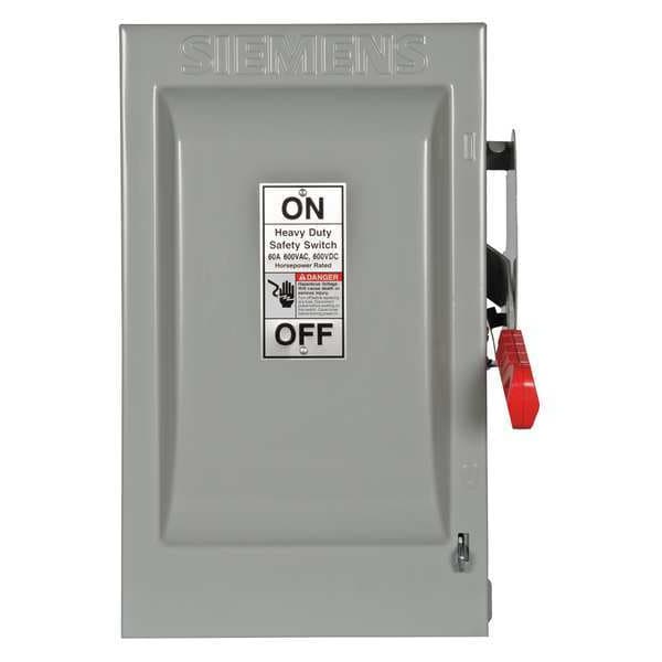 Siemens Nonfusible, Safety Switch, Heavy Duty, 600 V, 2PST HNF262 | Zoro