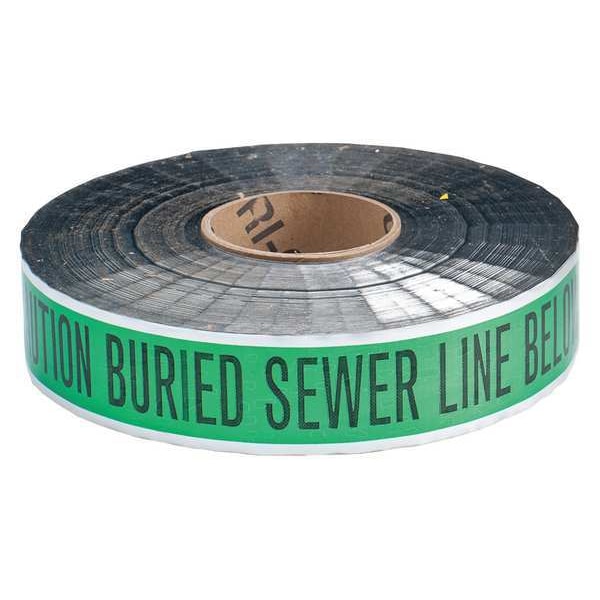 Zoro Select Underground Marking Tape, Caution Buried Sewer Line Below ...