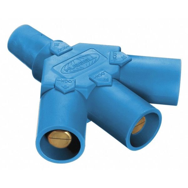 Hubbell Triple Connector, 600VAC/250VDC, Blu, Taper HBLF3MBL | Zoro
