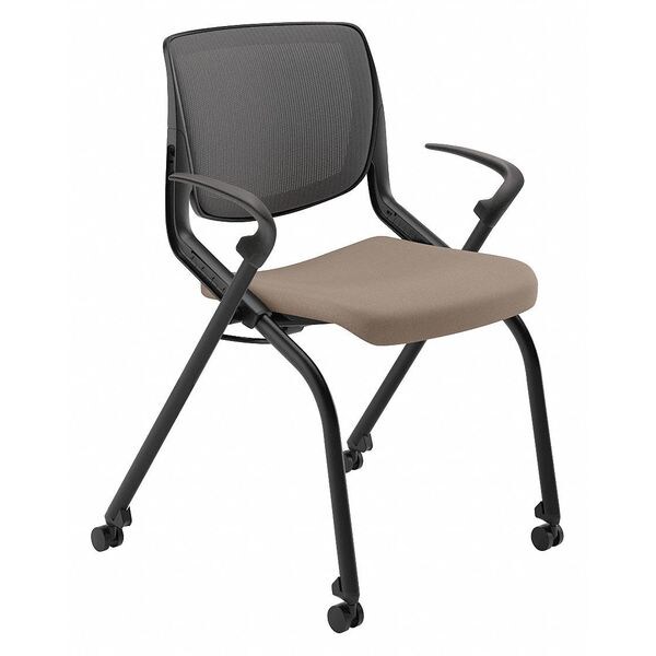 Hon Stacking Chair Fixed Arms, Motivate Series, Fabric Black HMN2.F.A.IM.SD.CU24.BLCK | Zoro