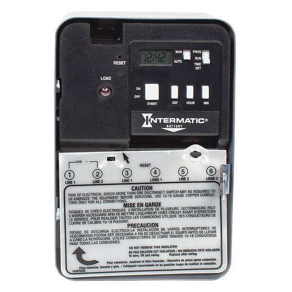Intermatic Electronic Timer, 24 hr/7 Days, SPST EH10 | Zoro