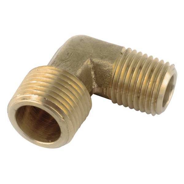Zoro Select Elbow Low Lead Brass Male Elbow, 1/4 in Male NPT X 1/8 in ...