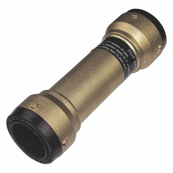 Cash Acme Slip Coupler, 1-1/4" Tube Size, Brass SB0635 | Zoro