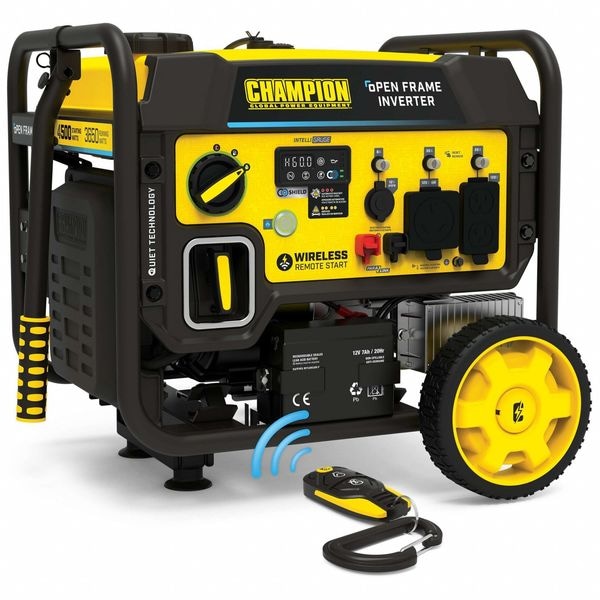 CHAMPION POWER EQUIPMENT 3,650 W Portable Inverter Generator, 2.9 gal Gasoline, Electric/Recoil ...