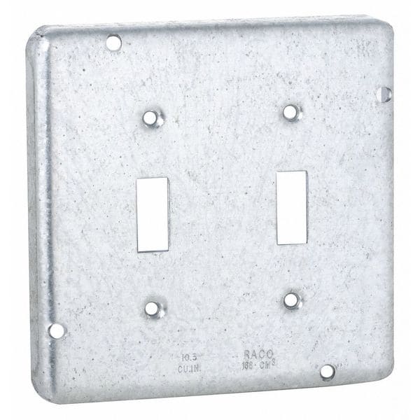 Raco Box Cover, 2 Gang, Steel, Toggle Switch Cover Type 881RAC | Zoro