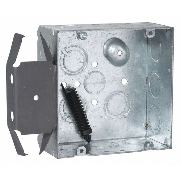 Raco Electrical Box, 42 cu in, Wall Box Type, 2 Gangs, Steel, Square ...