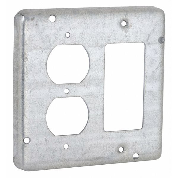 Raco Box Cover, 2 Gang, Steel, GFCI Duplex Receptacle Cover Type 959 | Zoro