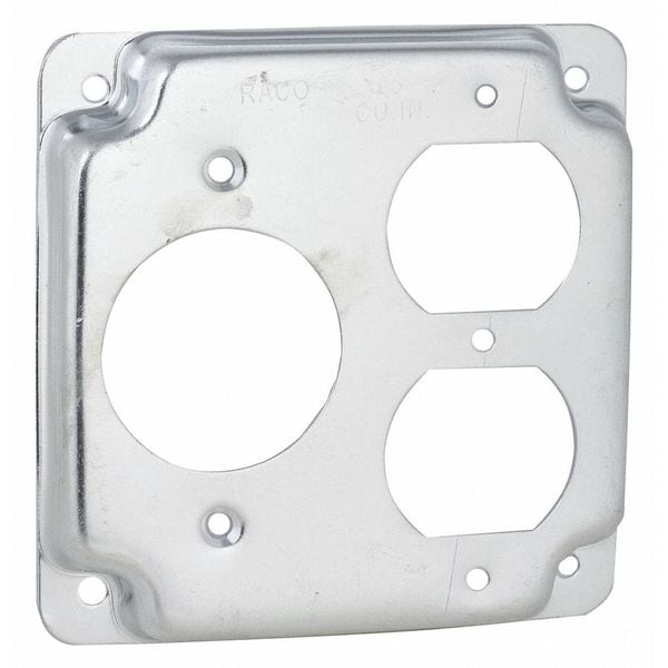 Raco Box Cover, 2 Gang, Steel, Duplex Receptacle Cover Type 831C | Zoro