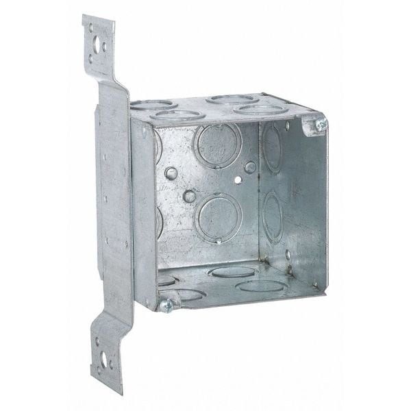 Raco Electrical Box, 45 cu in, Wall Box Type, 2 Gangs, Steel, Square ...