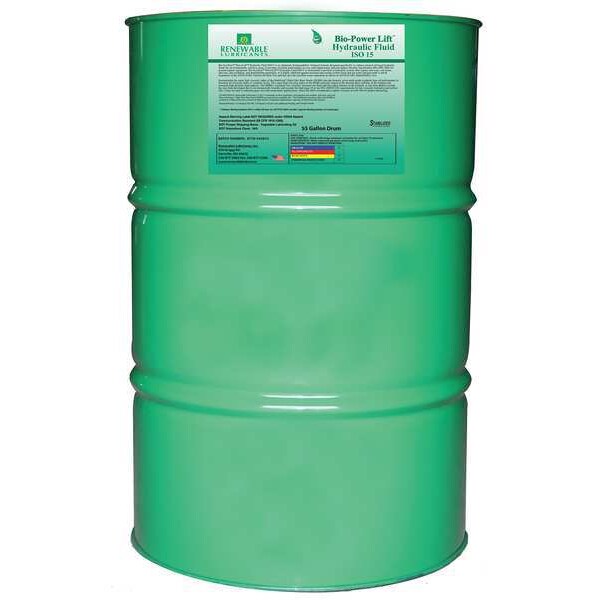 Renewable Lubricants 55 gal Drum, Hydraulic Oil, 15 ISO Viscosity, Not ...