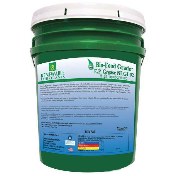 Renewable Lubricants 35 lb Extreme Pressure Grease Pail 87504 | Zoro