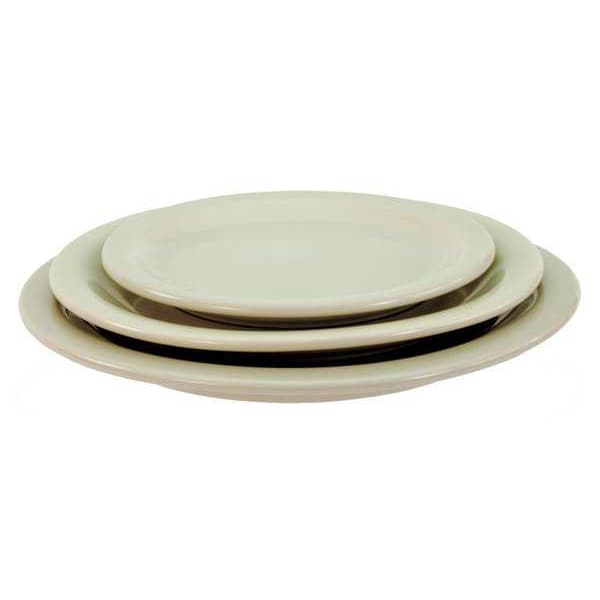 Crestware Plate, 9", Ceramic Bone White PK24 CM44 | Zoro